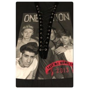 Tops | Up Cycled One Direction Tie Front Tee | Poshmark